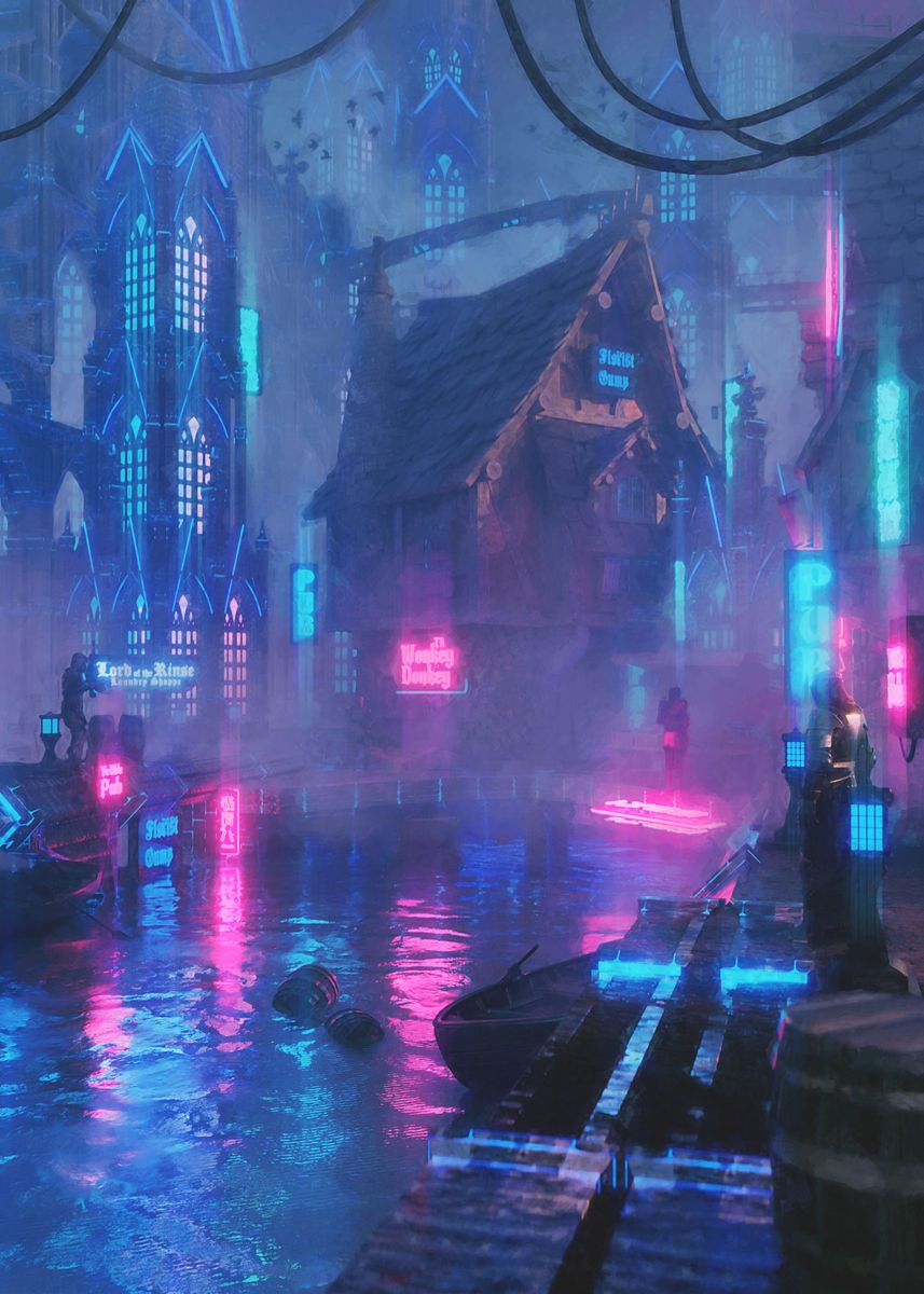 'Medieval Cyberpunk' Poster, picture, metal print, paint by ...