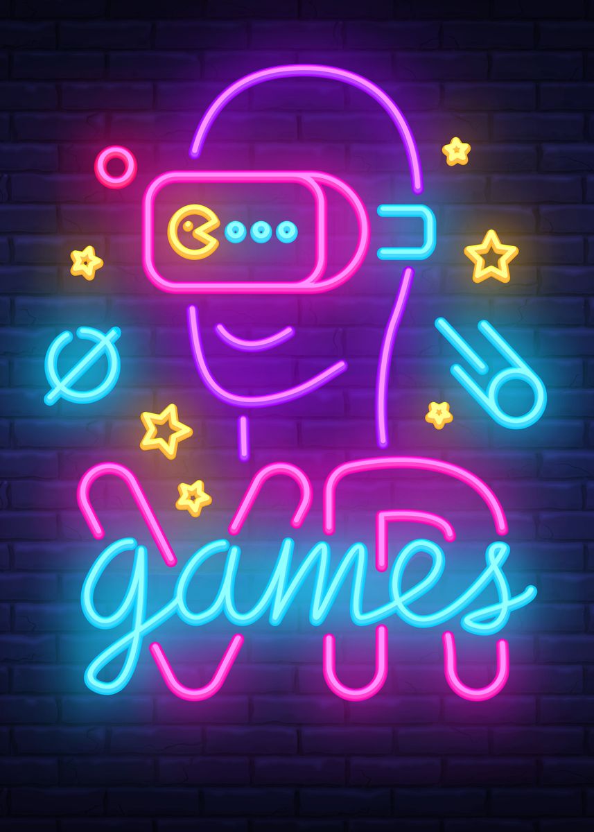 'VR Games' Poster by Illustration Guy | Displate