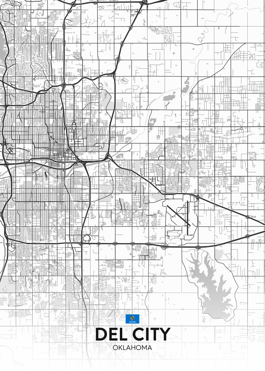 'Del City OK' Poster, picture, metal print, paint by IMR Designs | Displate