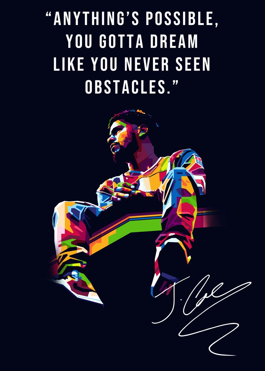 'J Cole' Poster, picture, metal print, paint by MK STUDIO | Displate