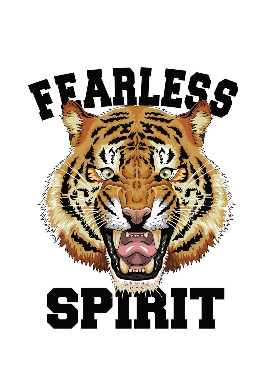 'Fearless Spirit Tiger' Poster, picture, metal print, paint by ZS C O M ...