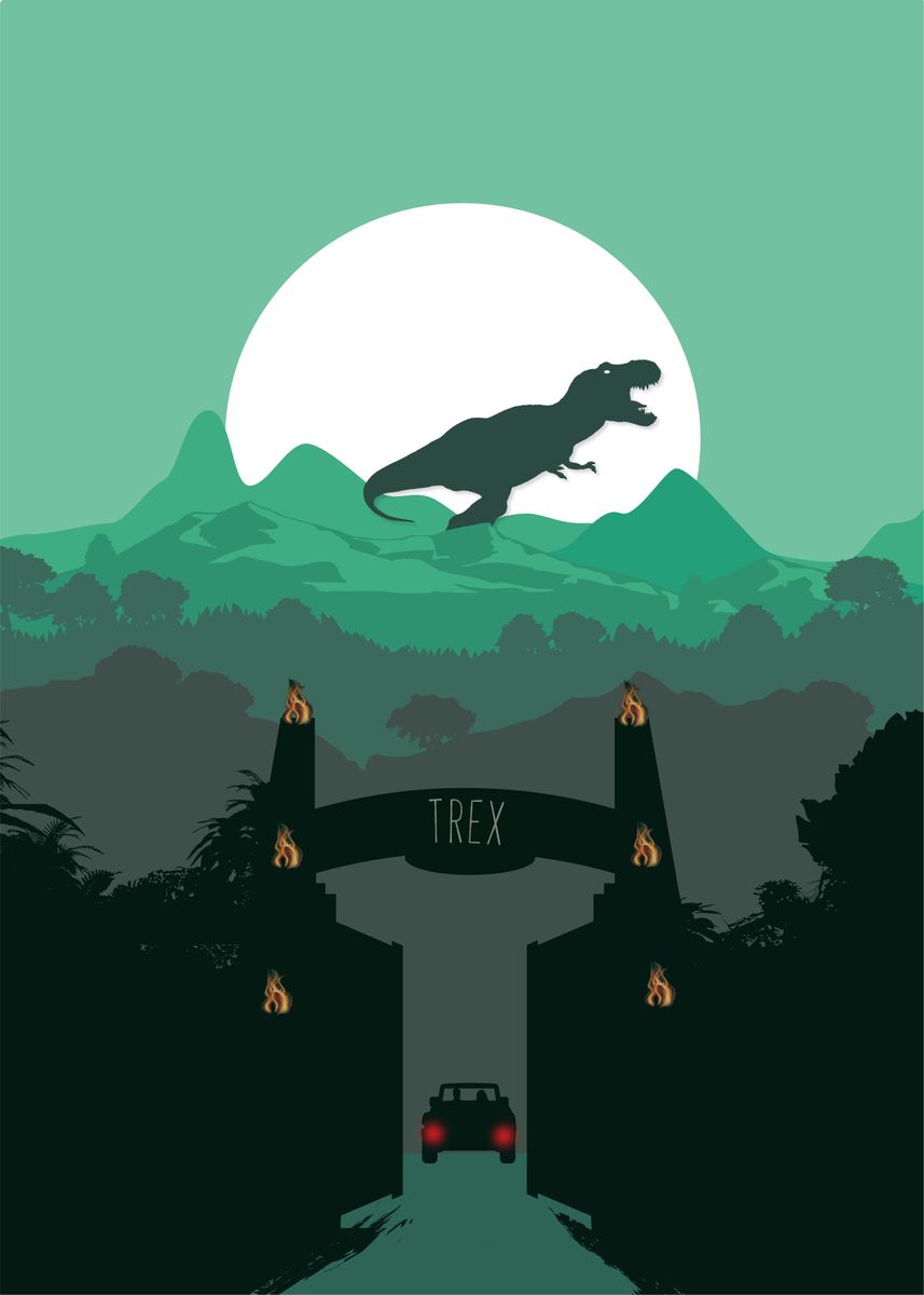 'Trex' Poster, picture, metal print, paint by Noni Artist | Displate