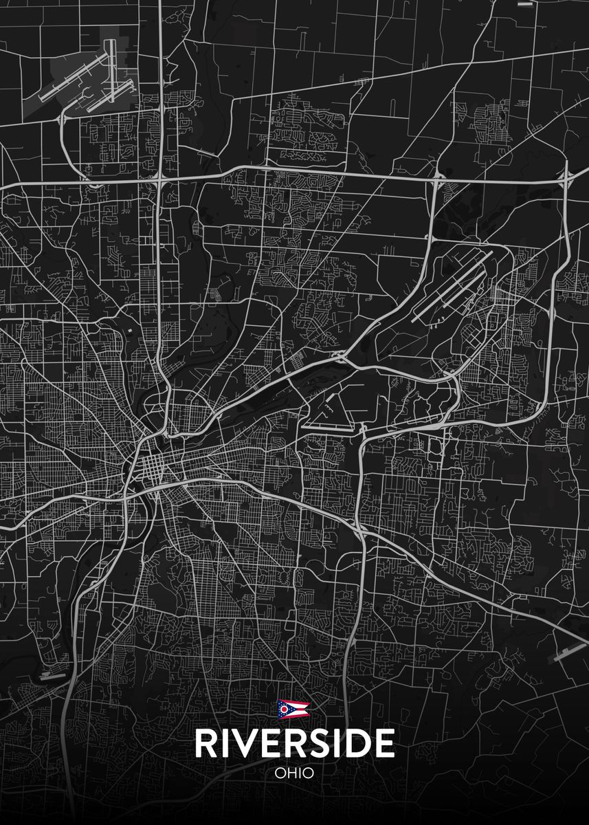 'Riverside OH' Poster, picture, metal print, paint by IMR Designs ...