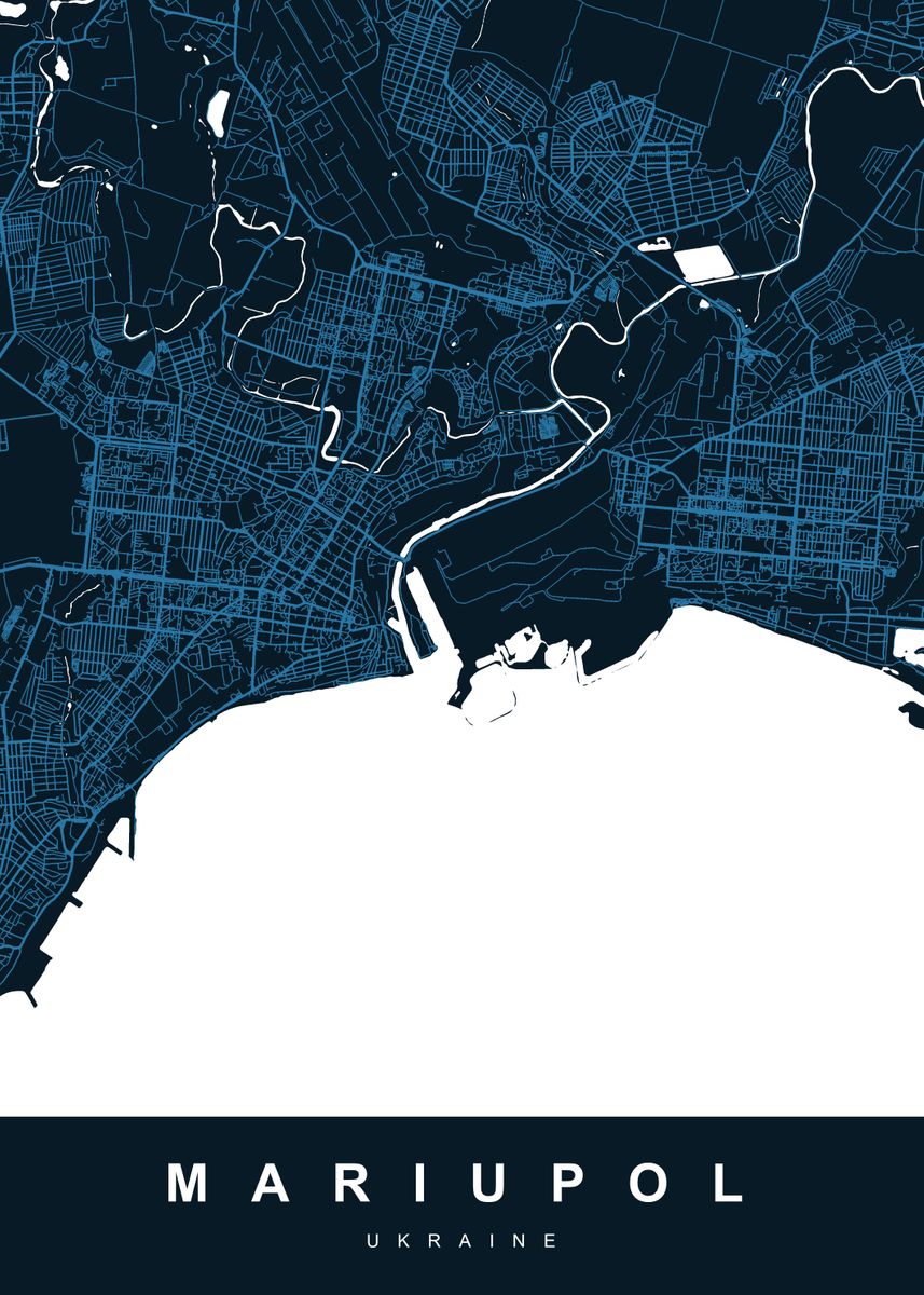 'MARIUPOL Map UKRAINE' Poster by UrbanMaps | Displate