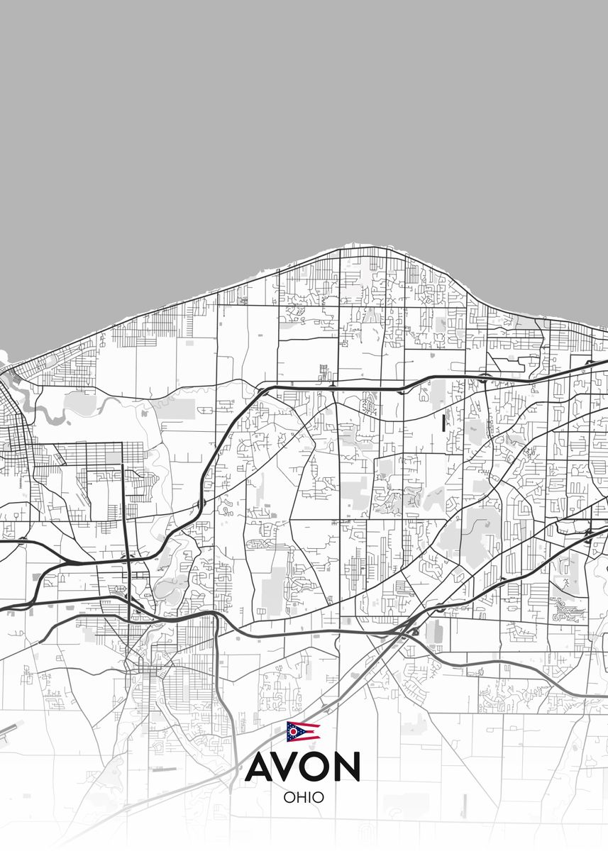 'Avon OH' Poster, picture, metal print, paint by IMR Designs | Displate