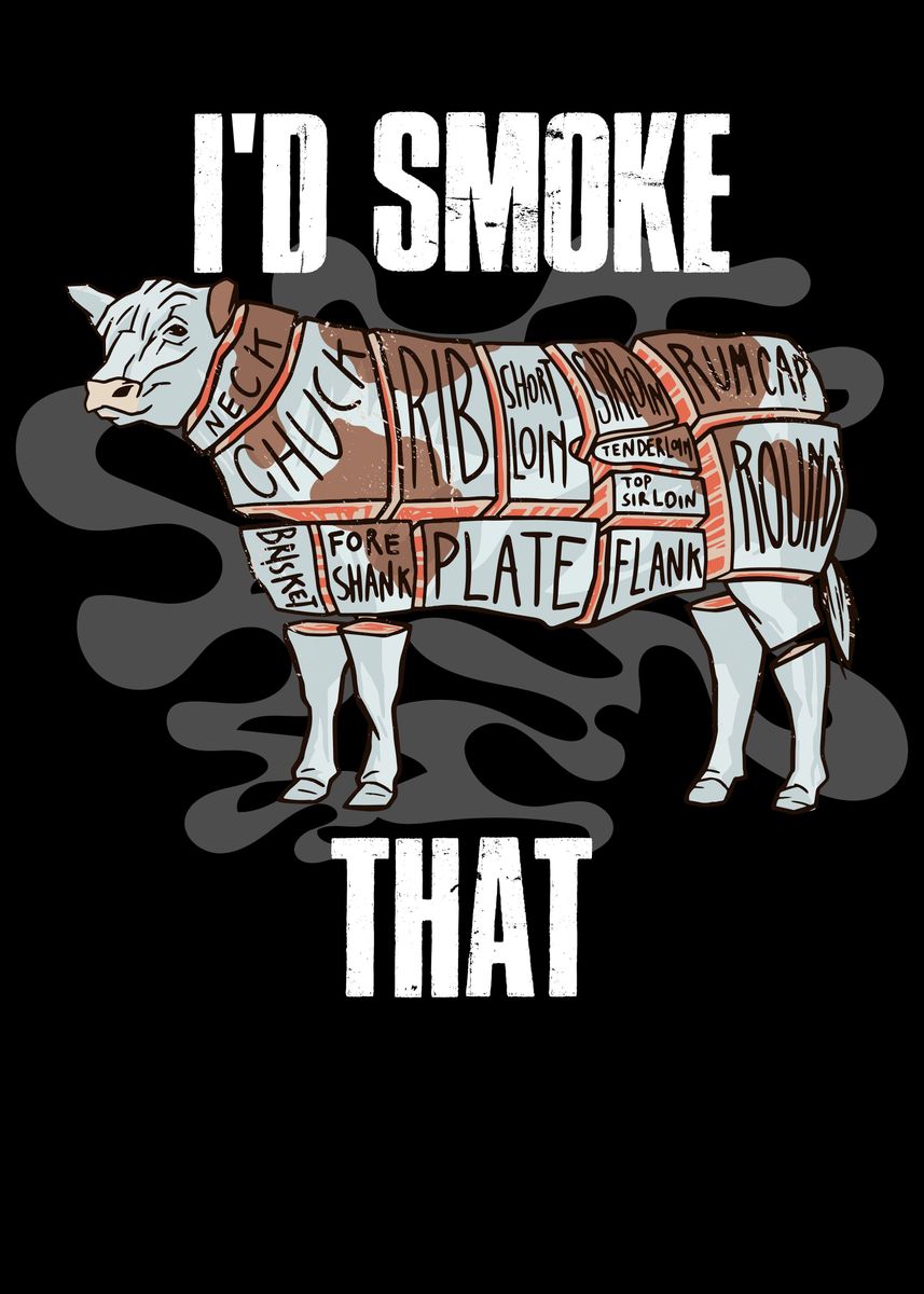 'Id Smoke That' Poster, picture, metal print, paint by CatRobot | Displate