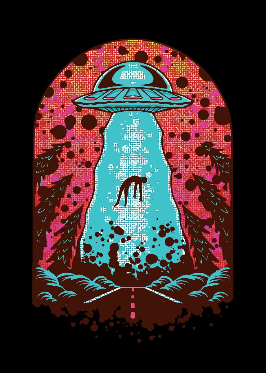 'Alien Abduction ' Poster, picture, metal print, paint by Simon Darren ...