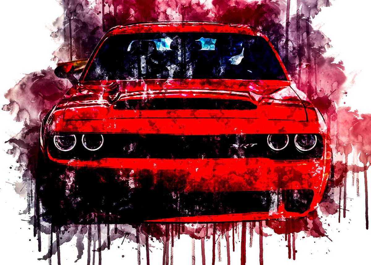 '2018 Dodge Challenger SRT ' Poster by Tina Circle | Displate
