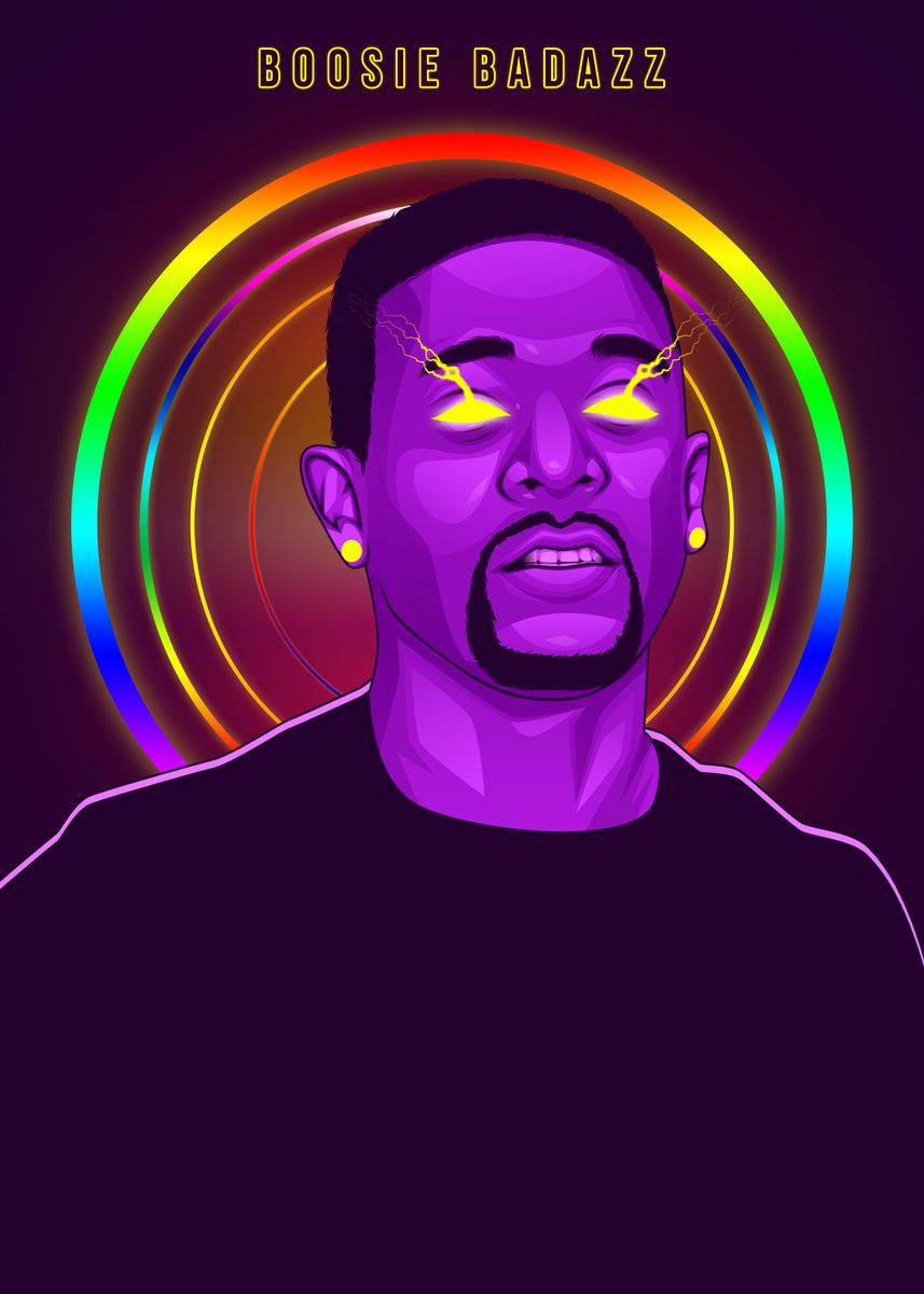 'Boosie Badazz Neon Art' Poster, picture, metal print, paint by Remang ...