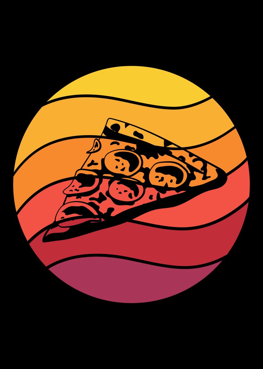 'Pizza Retro Vintage' Poster by royalsigns | Displate