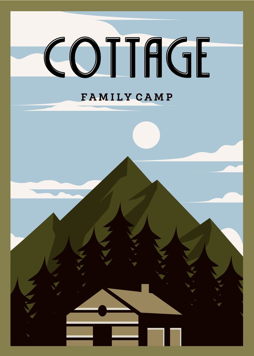 'Cottage' Poster, picture, metal print, paint by Alin Gabriel | Displate