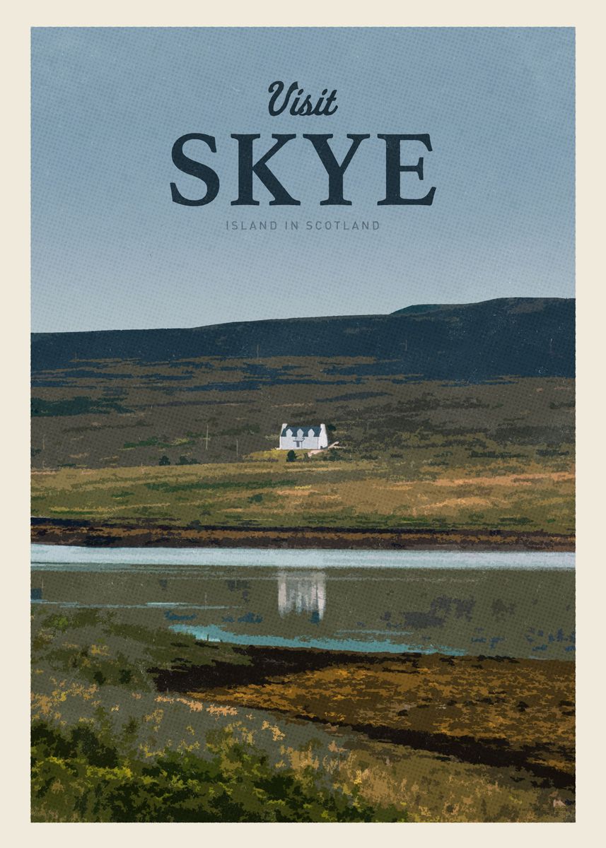 'Visit Skye' Poster, picture, metal print, paint by Mercury Club | Displate