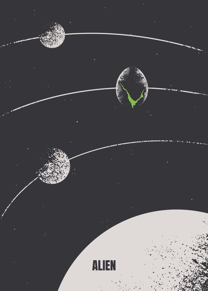 'Alien minimalistic' Poster, picture, metal print, paint by Alien ...