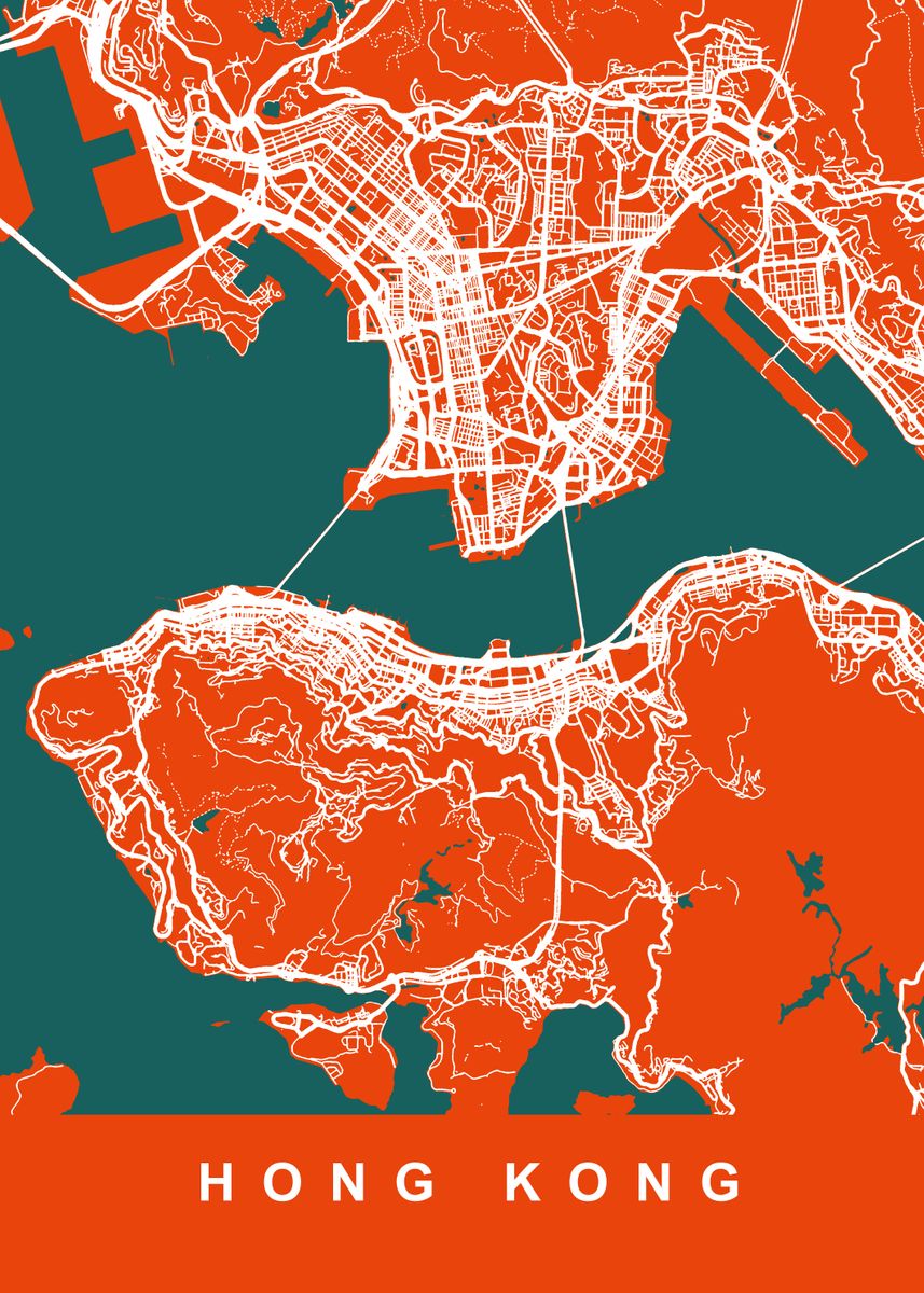 'HONG KONG Map' Poster by UrbanMaps | Displate