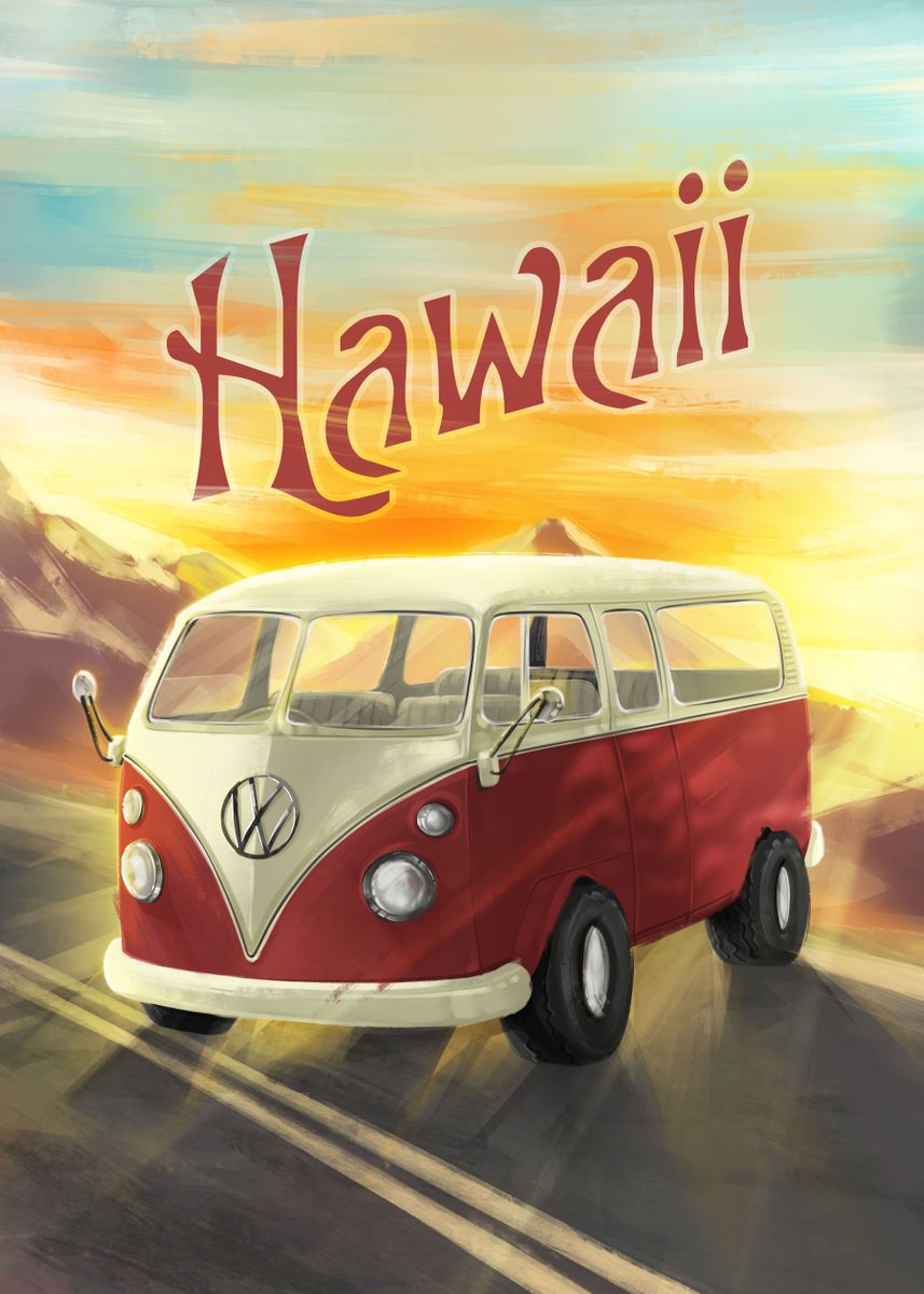 'Volkswagen Travel Hawaii' Poster by sachiarts | Displate