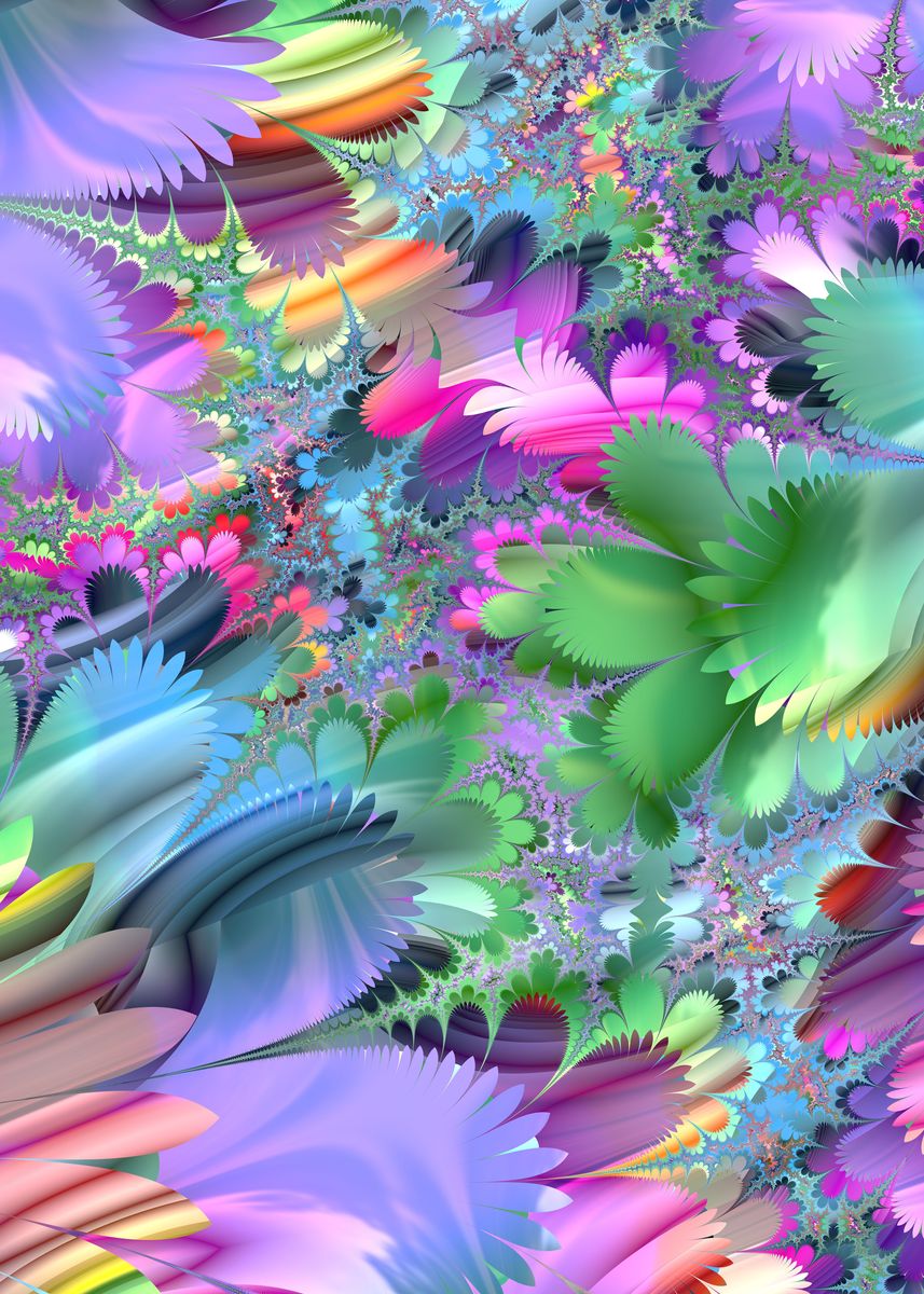 'Trippy Colorful Fractal' Poster by Kaleiope Studio | Displate