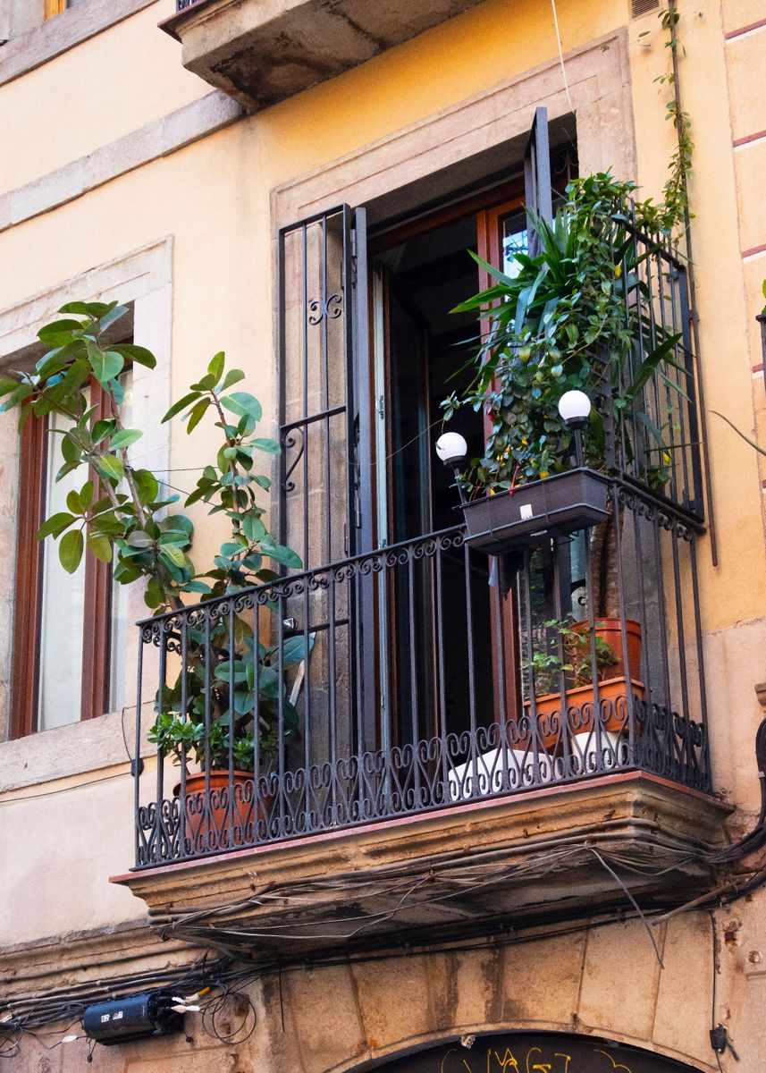 'Barcelona Balcony' Poster by Kateryna Bortsova | Displate