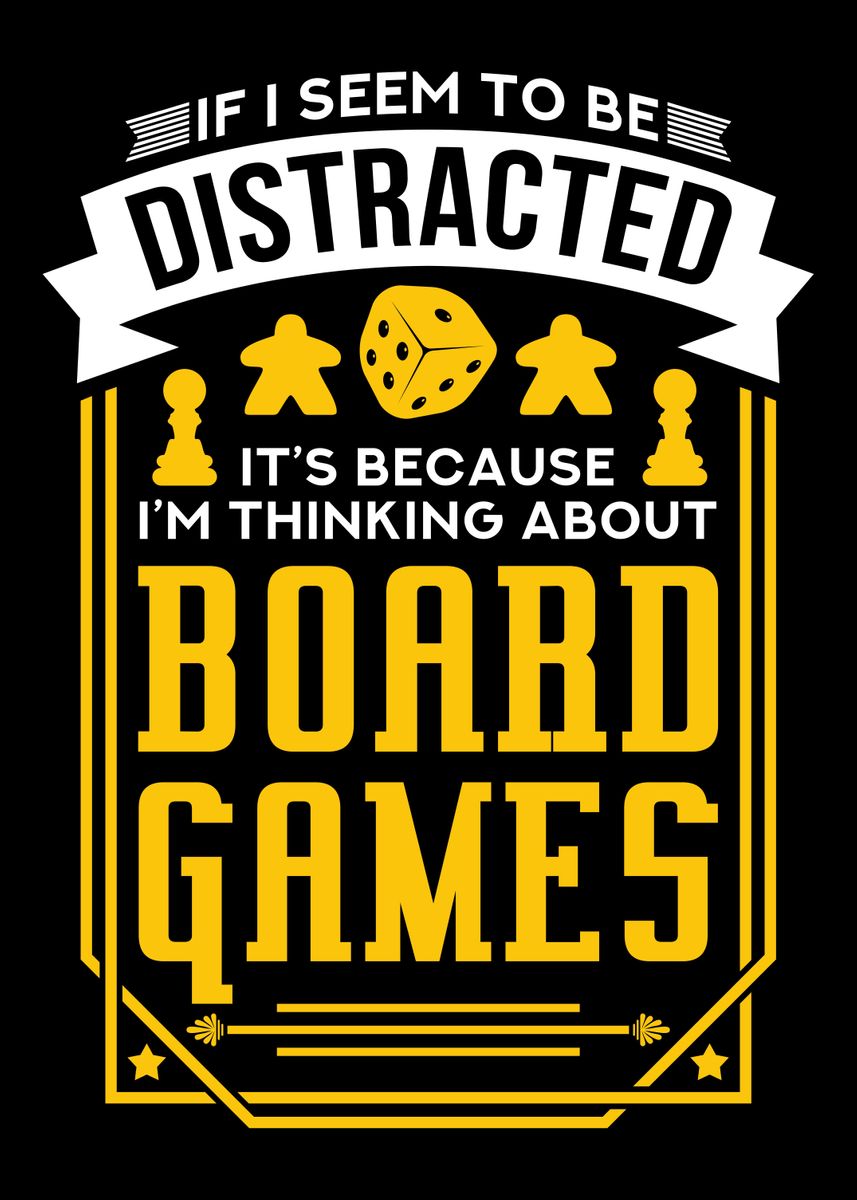 'Thinking About Board Games' Poster, picture, metal print, paint by ...
