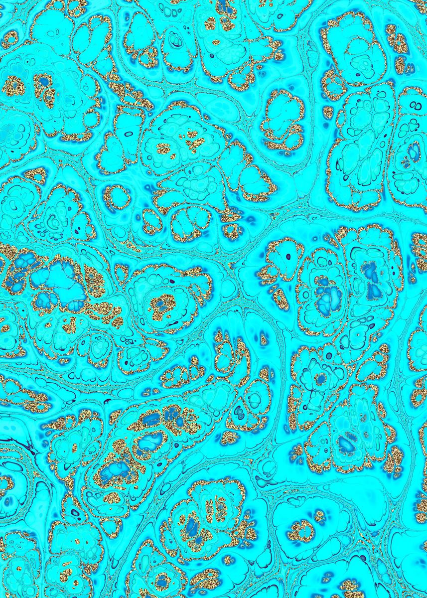 'Turquoise Gold Texture 10' Poster, picture, metal print, paint by ...