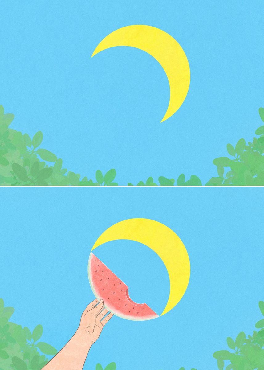 'Half moon Fantasy' Poster, picture, metal print, paint by Abu Abu ...