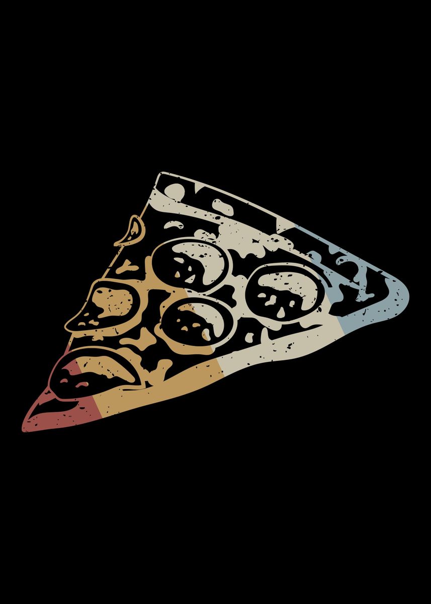 'Pizza Retro Vintage' Poster, picture, metal print, paint by royalsigns ...