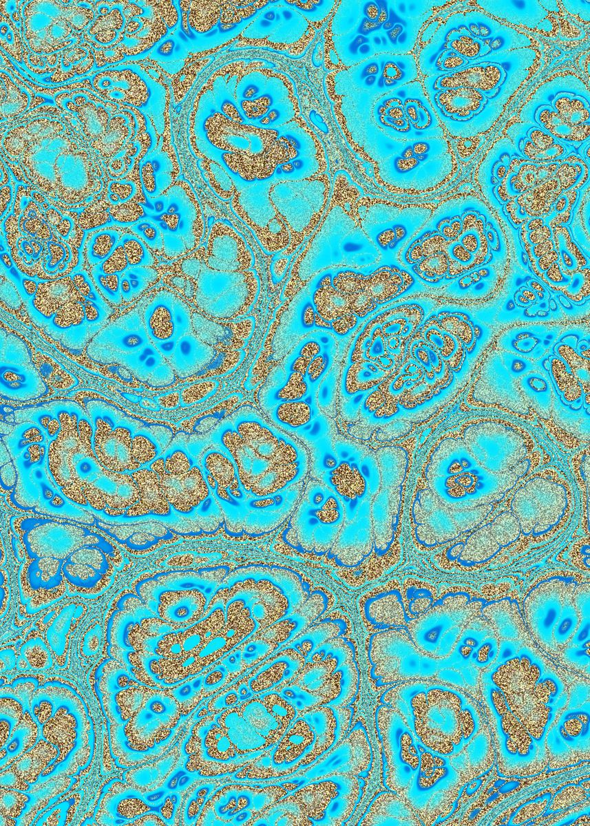 'Turquoise Gold Texture 18' Poster, picture, metal print, paint by ...