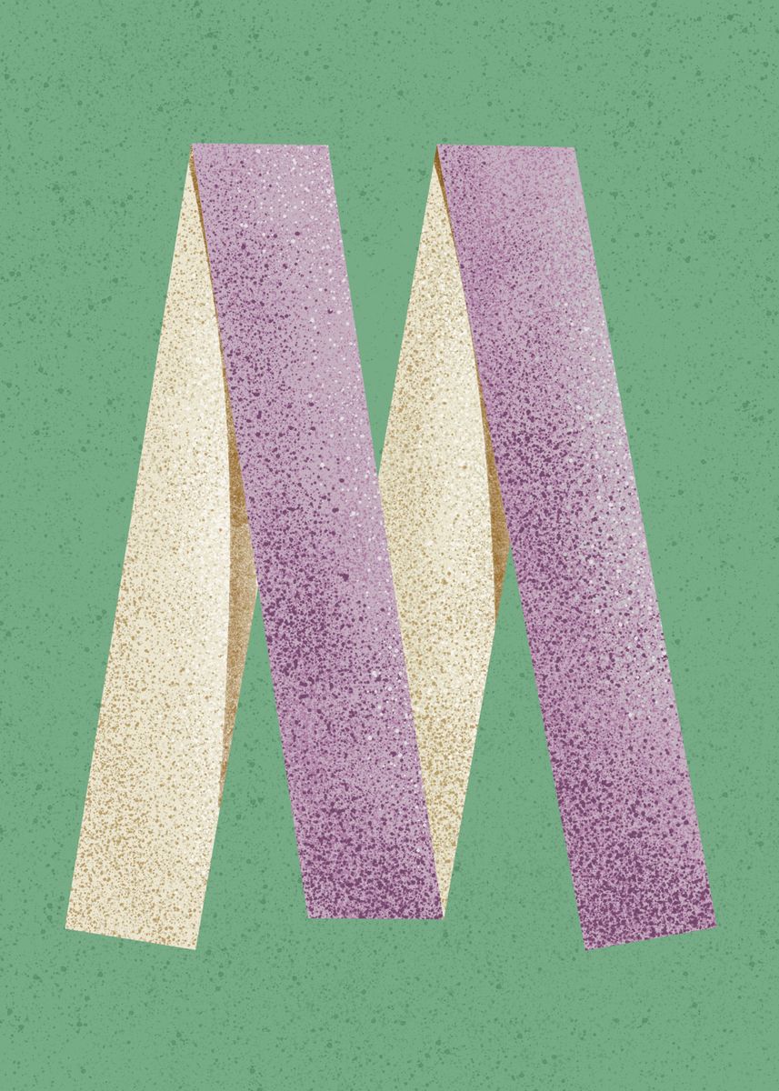 'M Color Paper Letter' Poster, picture, metal print, paint by Peter ...