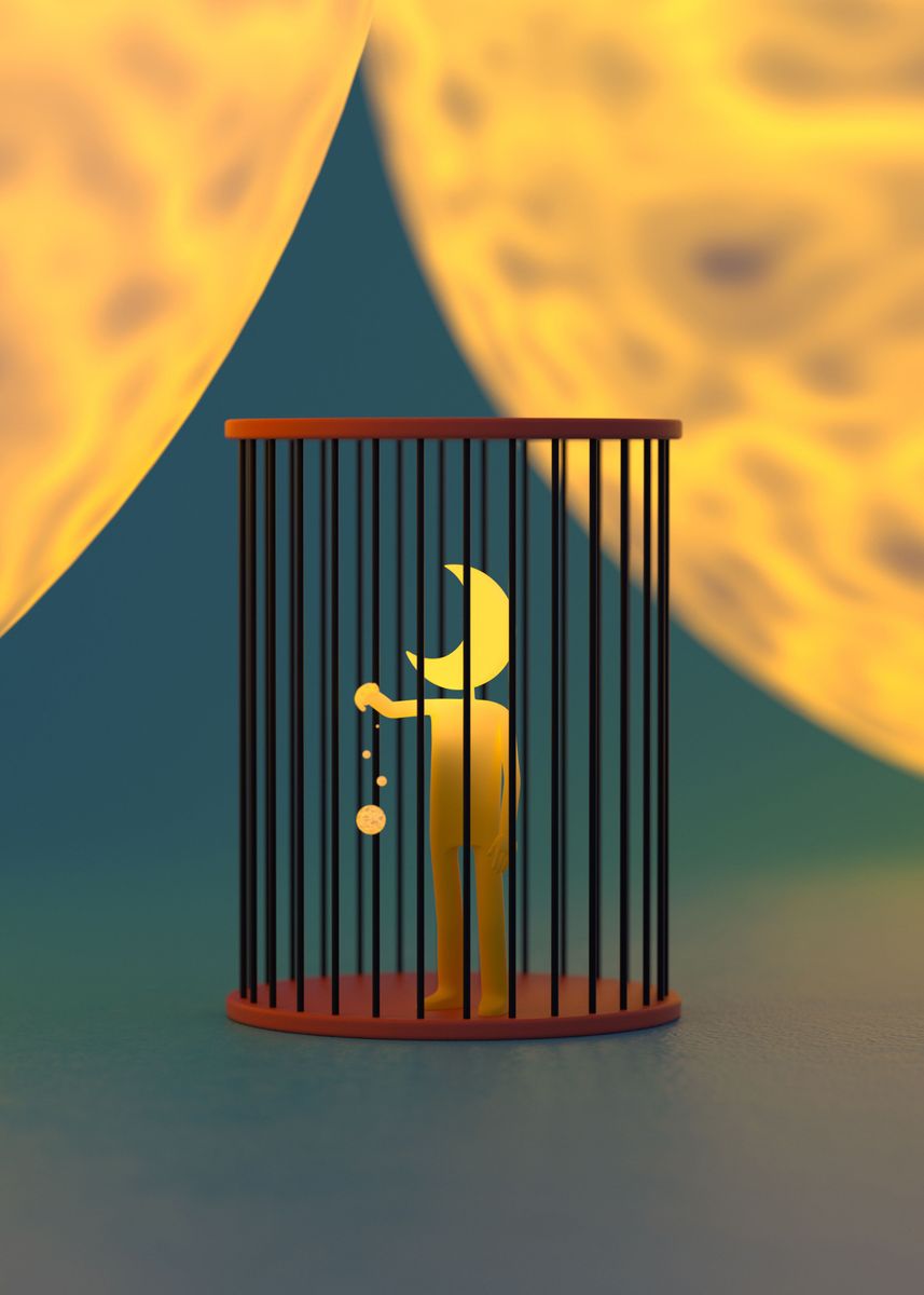 'Jail' Poster, picture, metal print, paint by Natasya Arkadina | Displate