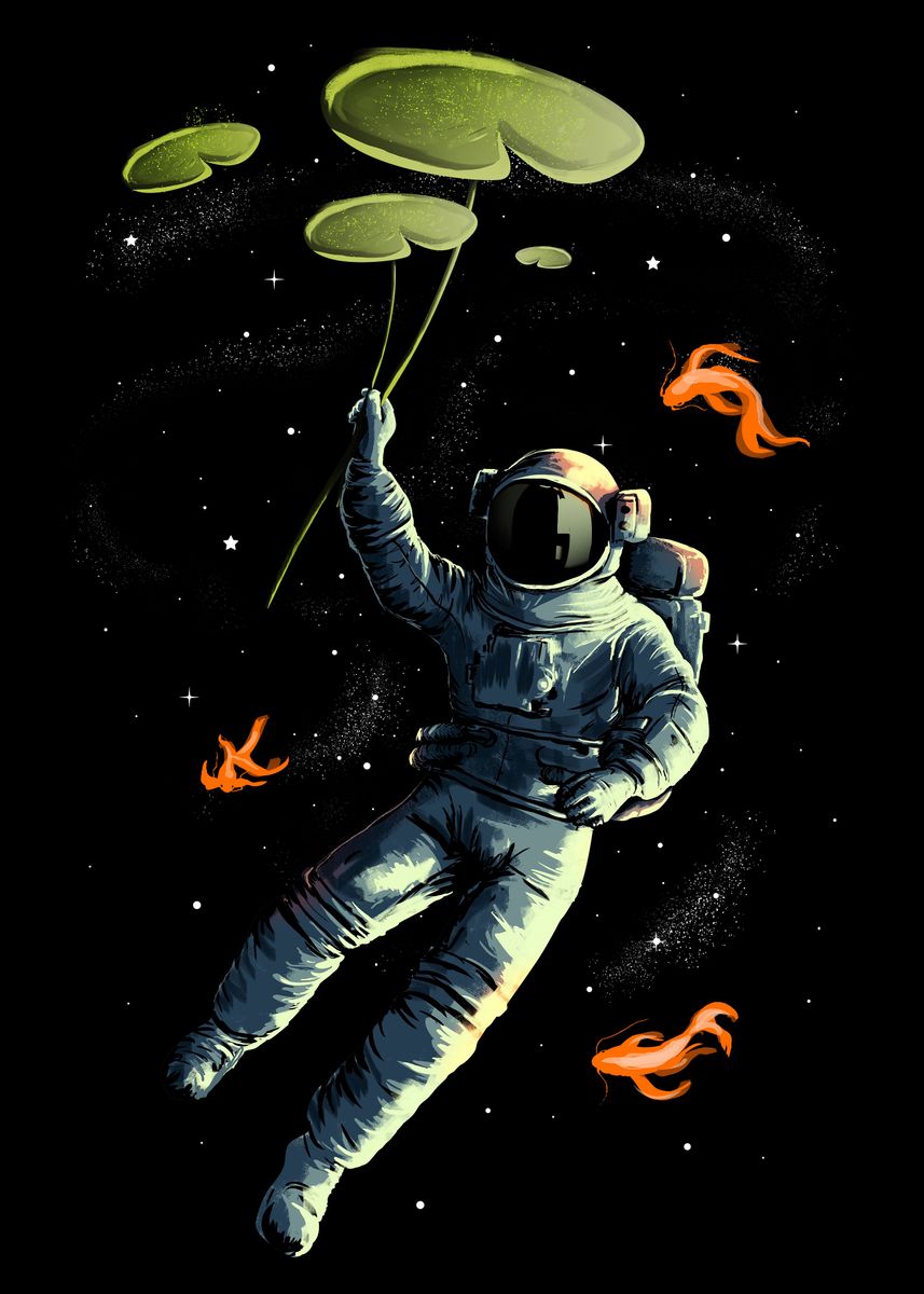 'Space Pond' Poster, picture, metal print, paint by Ilona Hibernis ...