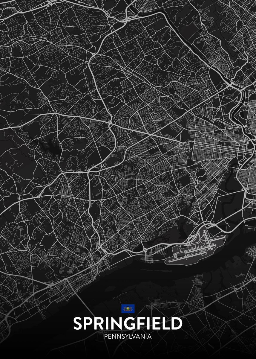 'Springfield PA' Poster, picture, metal print, paint by IMR Designs ...