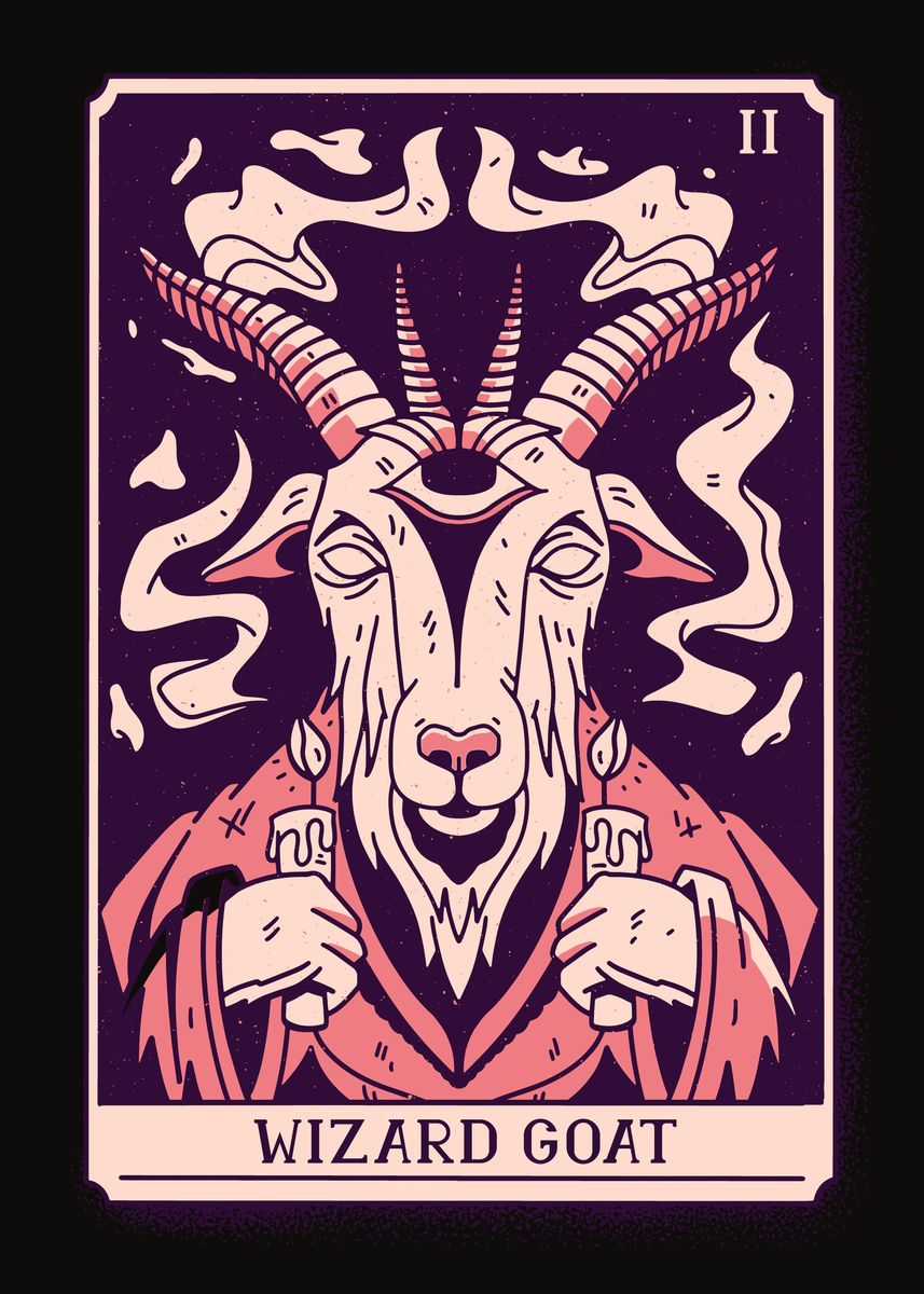 'Wizard goat ' Poster, picture, metal print, paint by Simon Darren ...