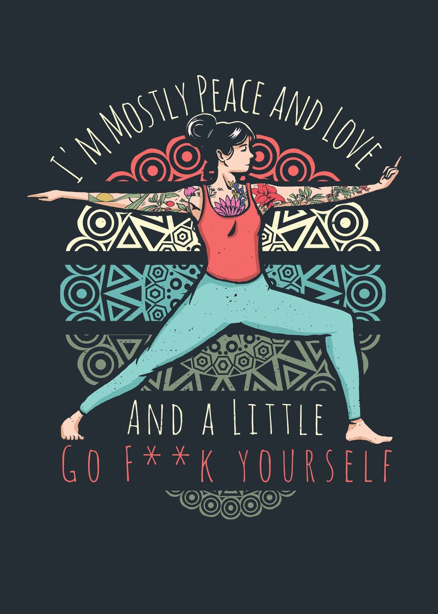 'Funny yoga pose ' Poster, picture, metal print, paint by Simon Darren ...