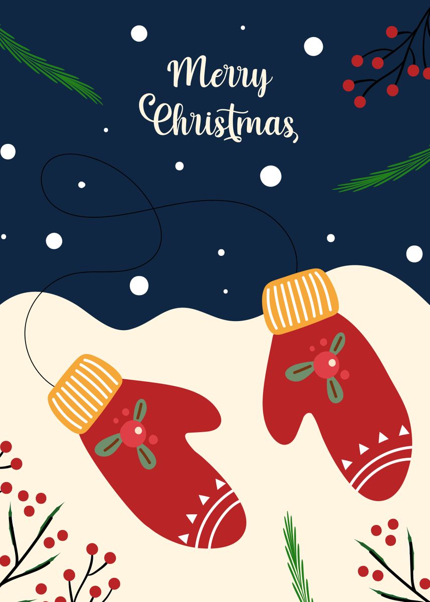 'Christmas Gloves' Poster by Diego The Designer | Displate