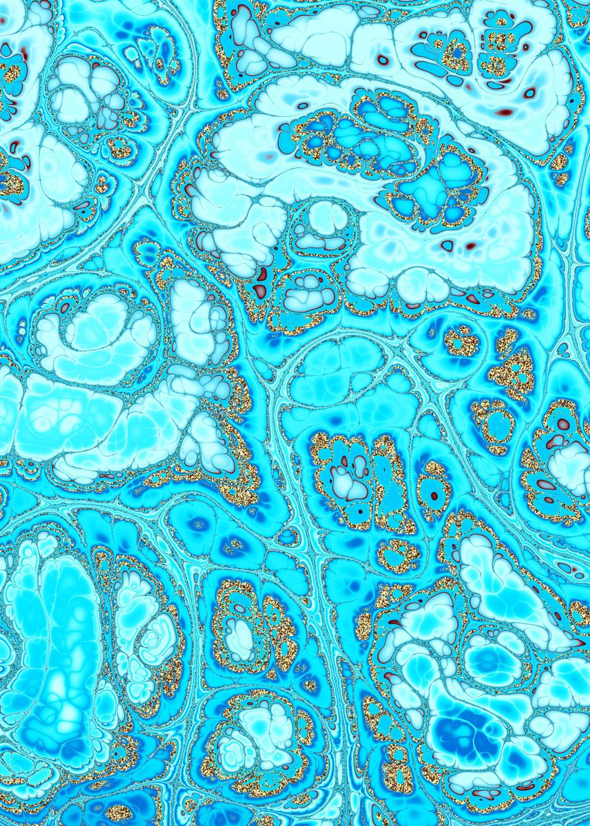 'Turquoise Gold Texture 19' Poster by Aloke Design | Displate