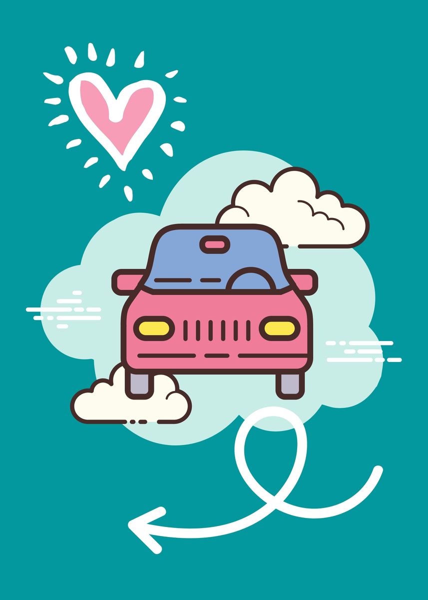 'Minimalist Car Decor 6' Poster, picture, metal print, paint by Oizy ...