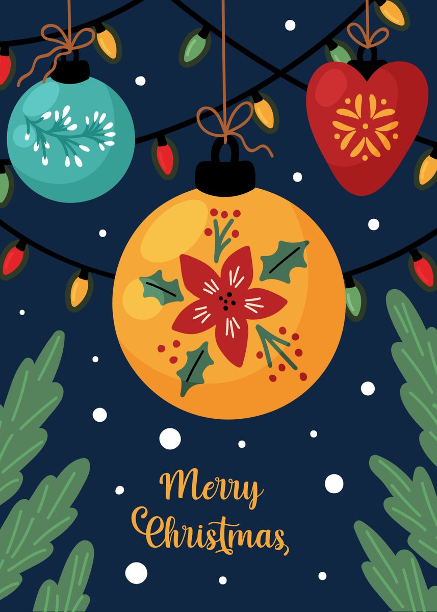 'Christmas Decorations' Poster by Diego The Designer | Displate