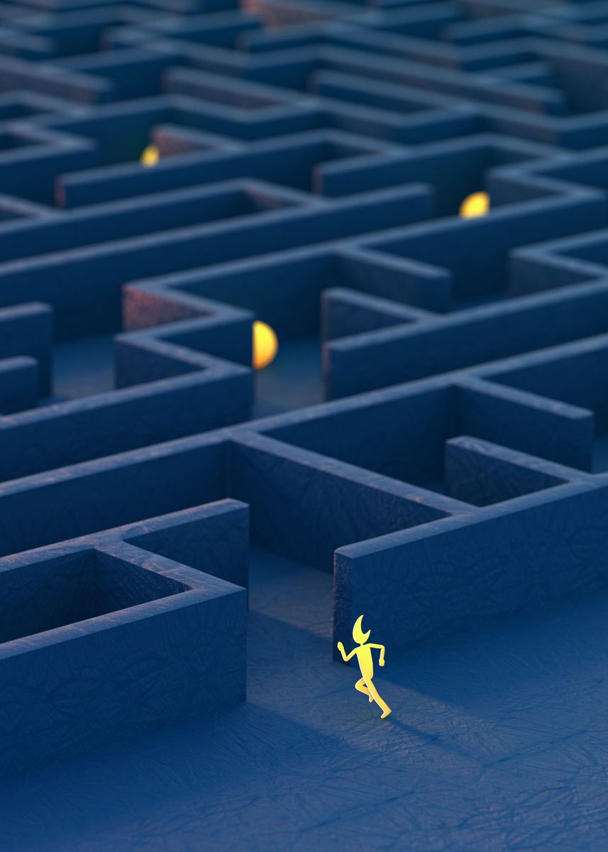 'Maze' Poster, picture, metal print, paint by Natasya Arkadina | Displate