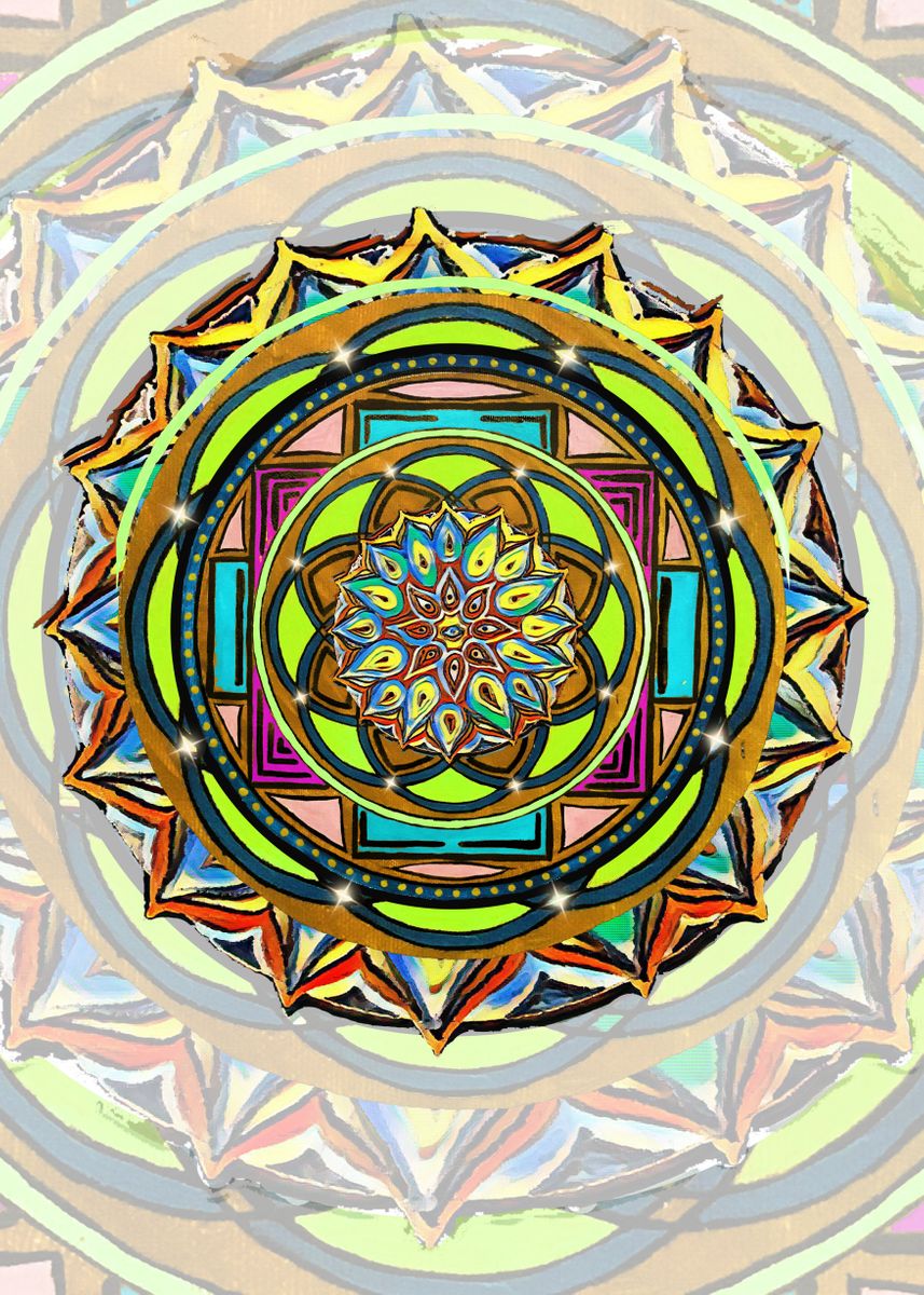 'Multicolored Soul Mandala' Poster, picture, metal print, paint by ...