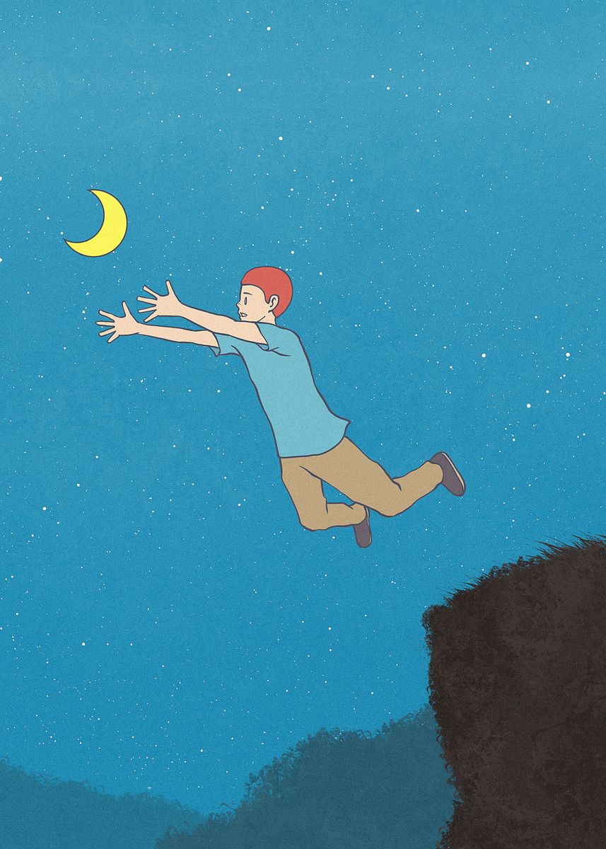 'Falling' Poster, picture, metal print, paint by Abu Abu | Displate