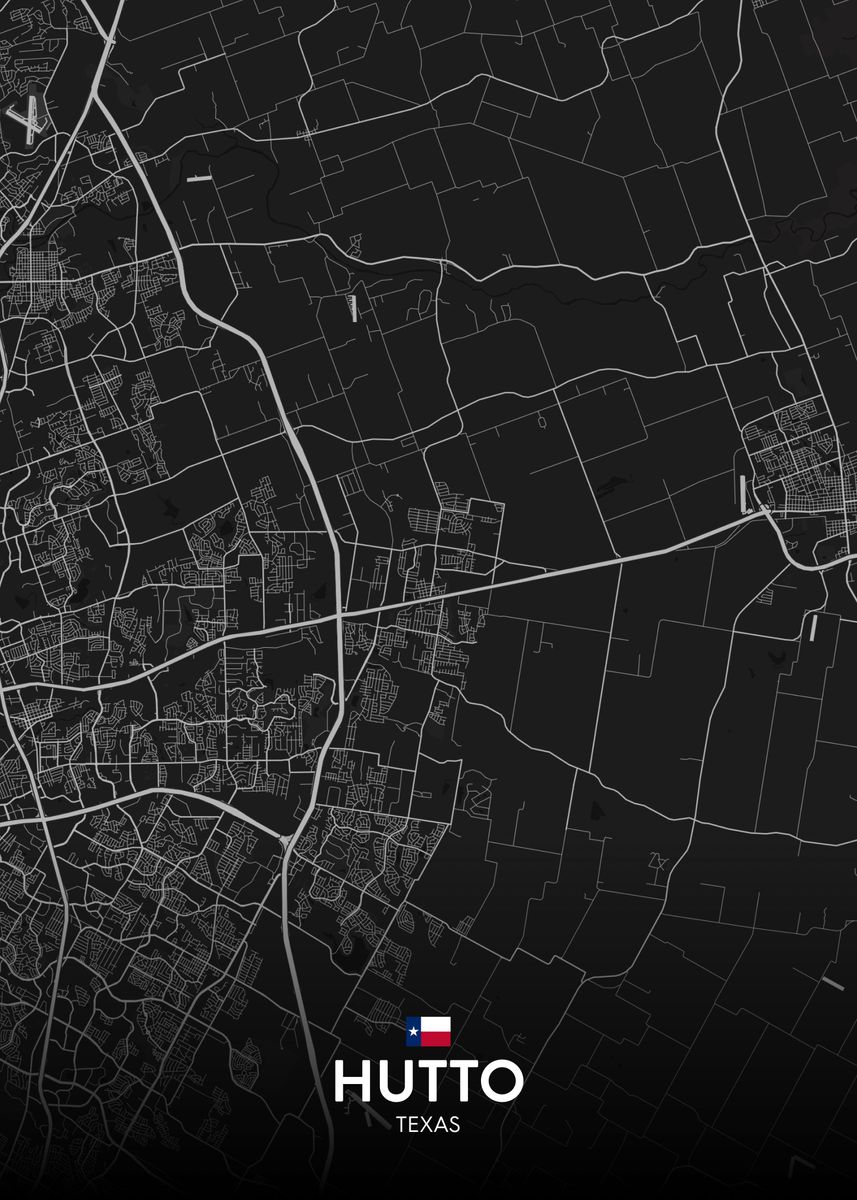 'Hutto TX' Poster, picture, metal print, paint by IMR Designs | Displate