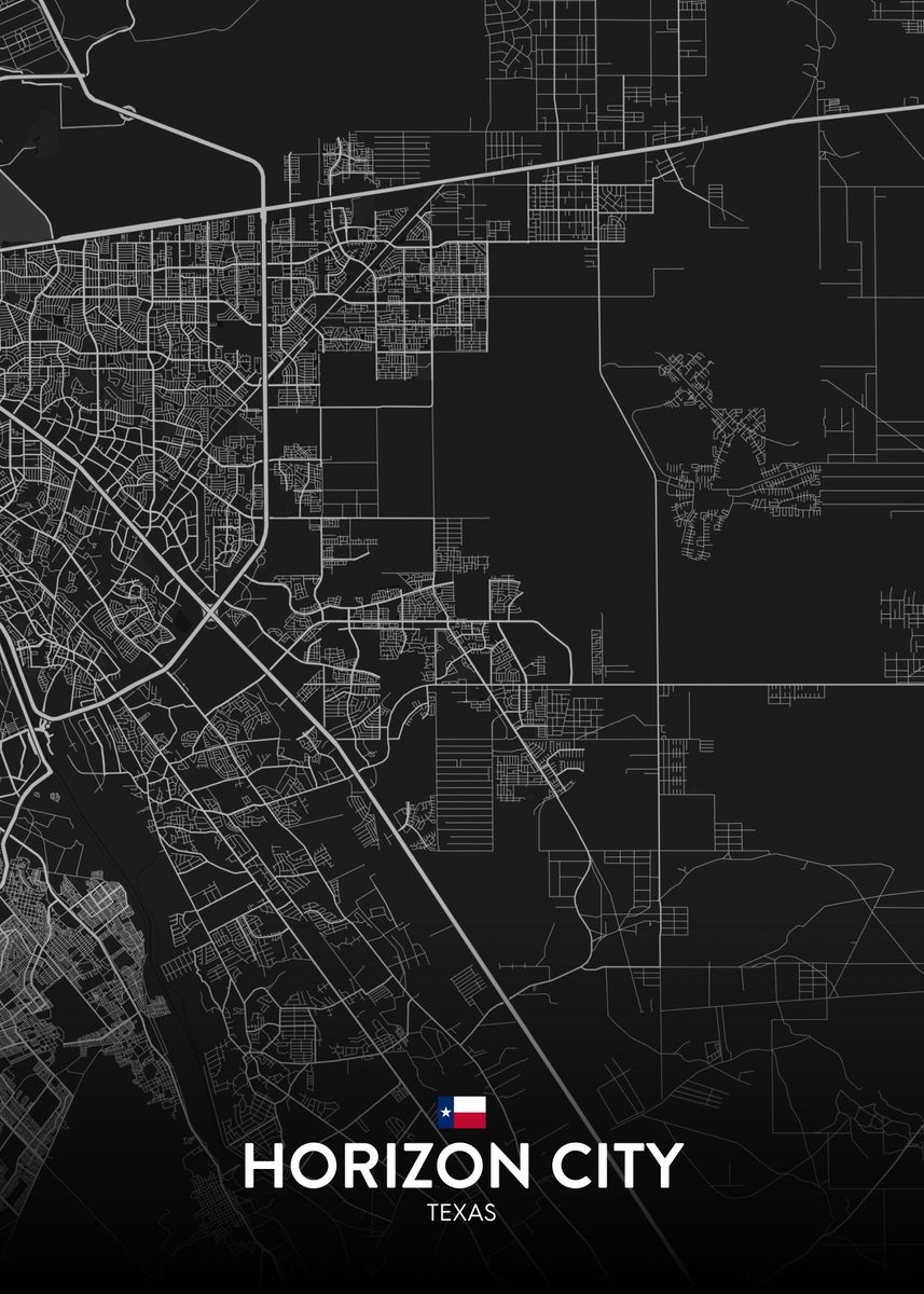 'Horizon City TX' Poster, picture, metal print, paint by IMR Designs ...