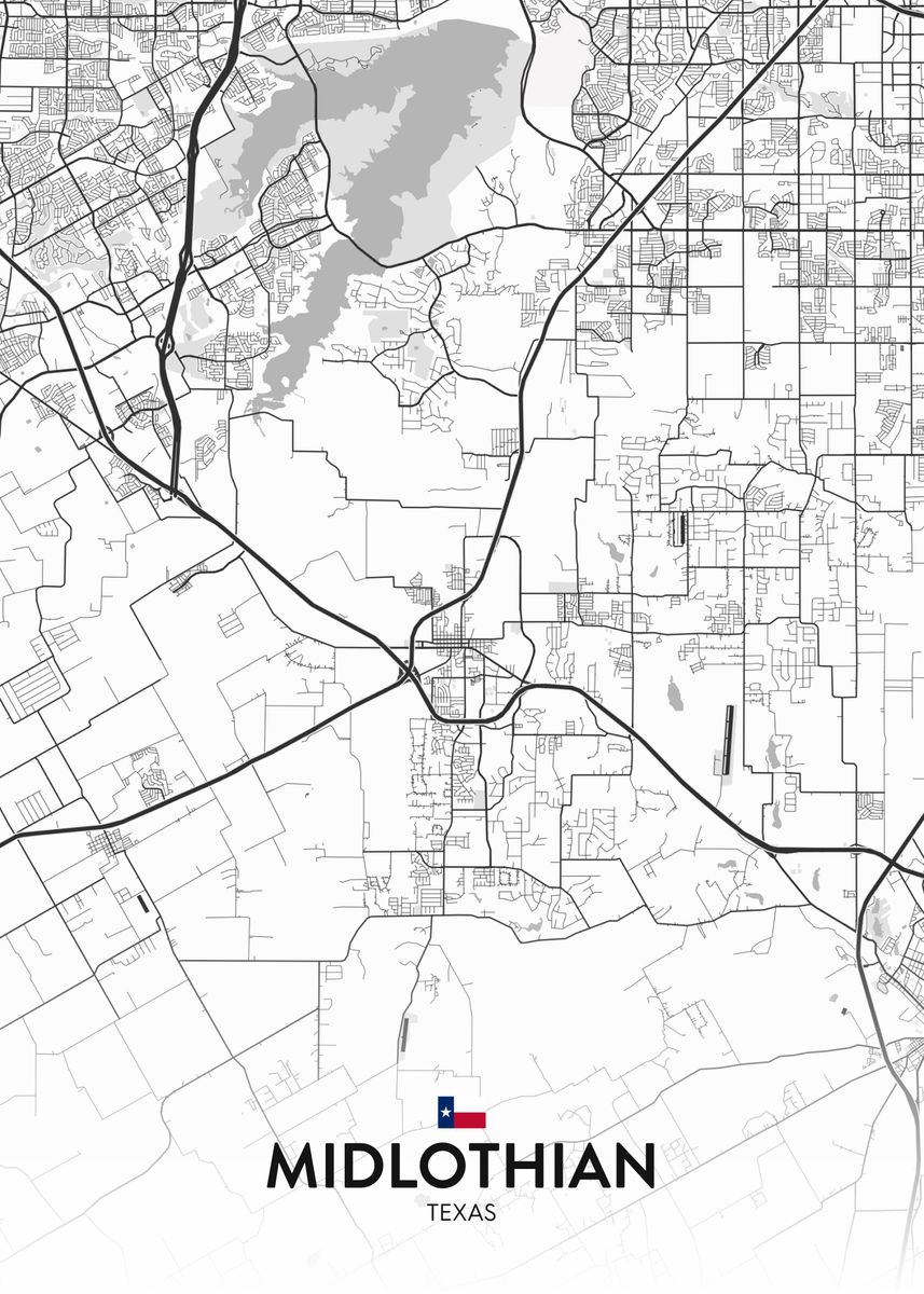 'Midlothian TX' Poster, picture, metal print, paint by IMR Designs ...