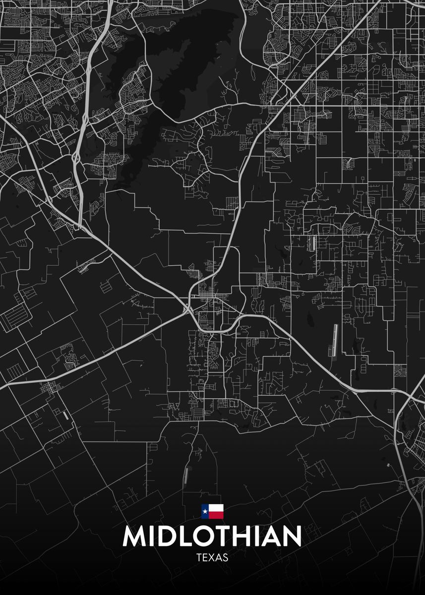 'Midlothian TX' Poster, picture, metal print, paint by IMR Designs ...