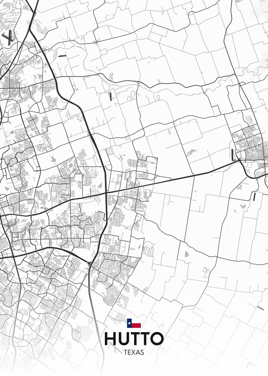 'Hutto TX' Poster, picture, metal print, paint by IMR Designs | Displate