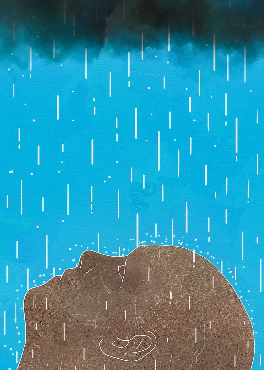 'Rain' Poster, picture, metal print, paint by Aswad Art | Displate