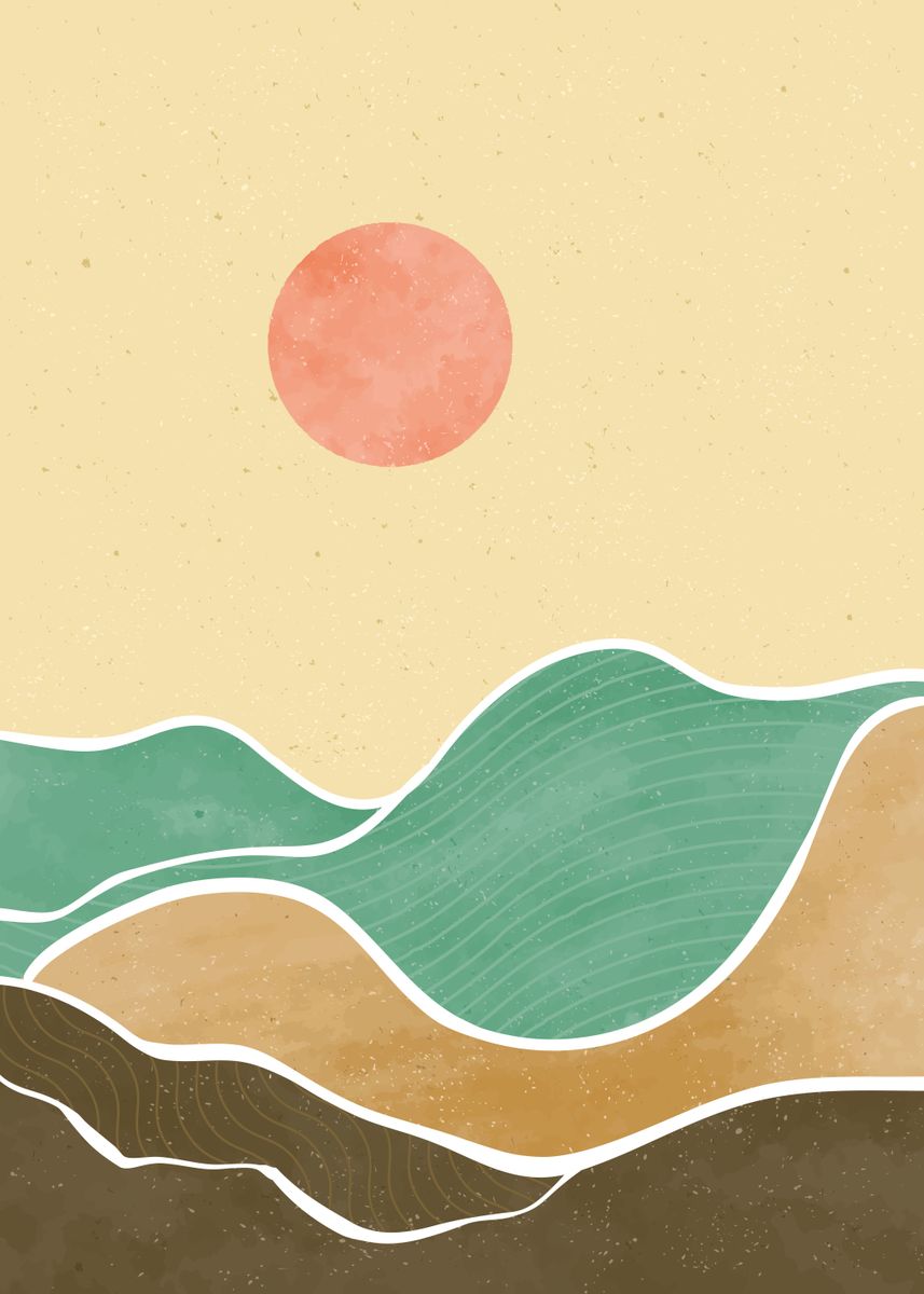 'MINIMALIST MOUNTAIN ART' Poster by budi yanto | Displate