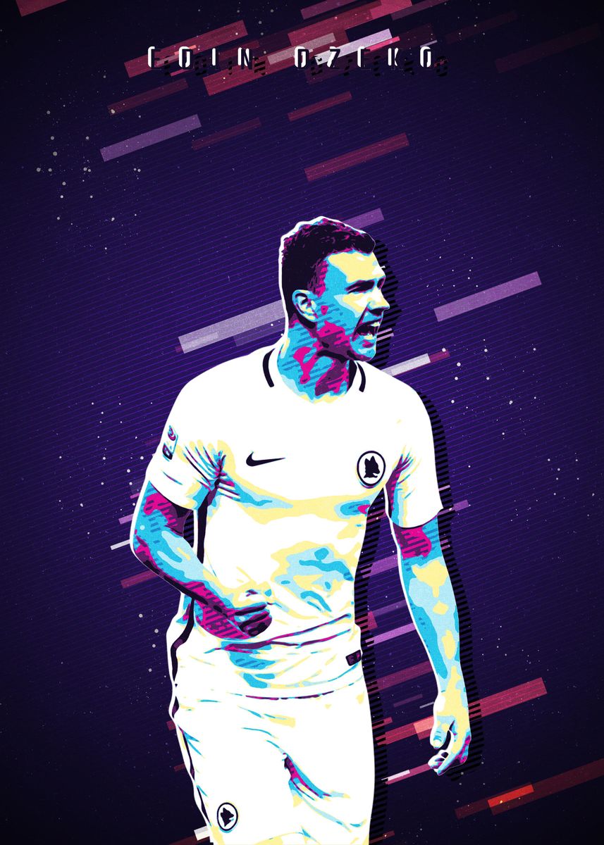 'Edin Dzeko Football' Poster, picture, metal print, paint by Pro Elise ...
