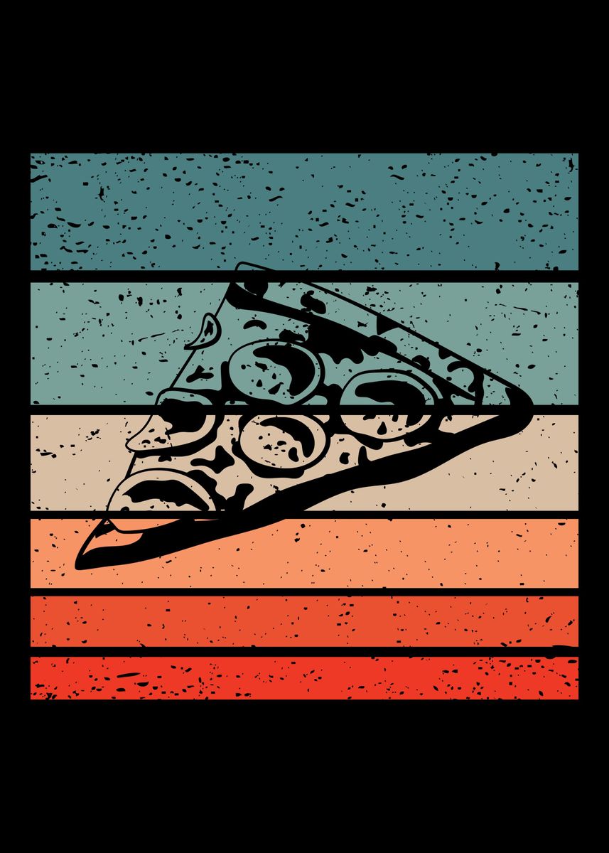 'Pizza Retro Vintage' Poster, picture, metal print, paint by royalsigns ...