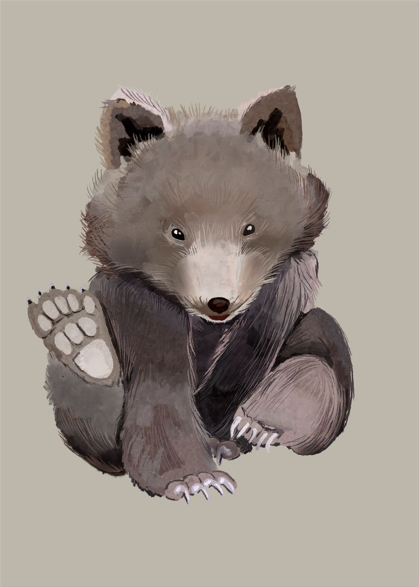 'Little bear' Poster, picture, metal print, paint by Elisa Roselli ...