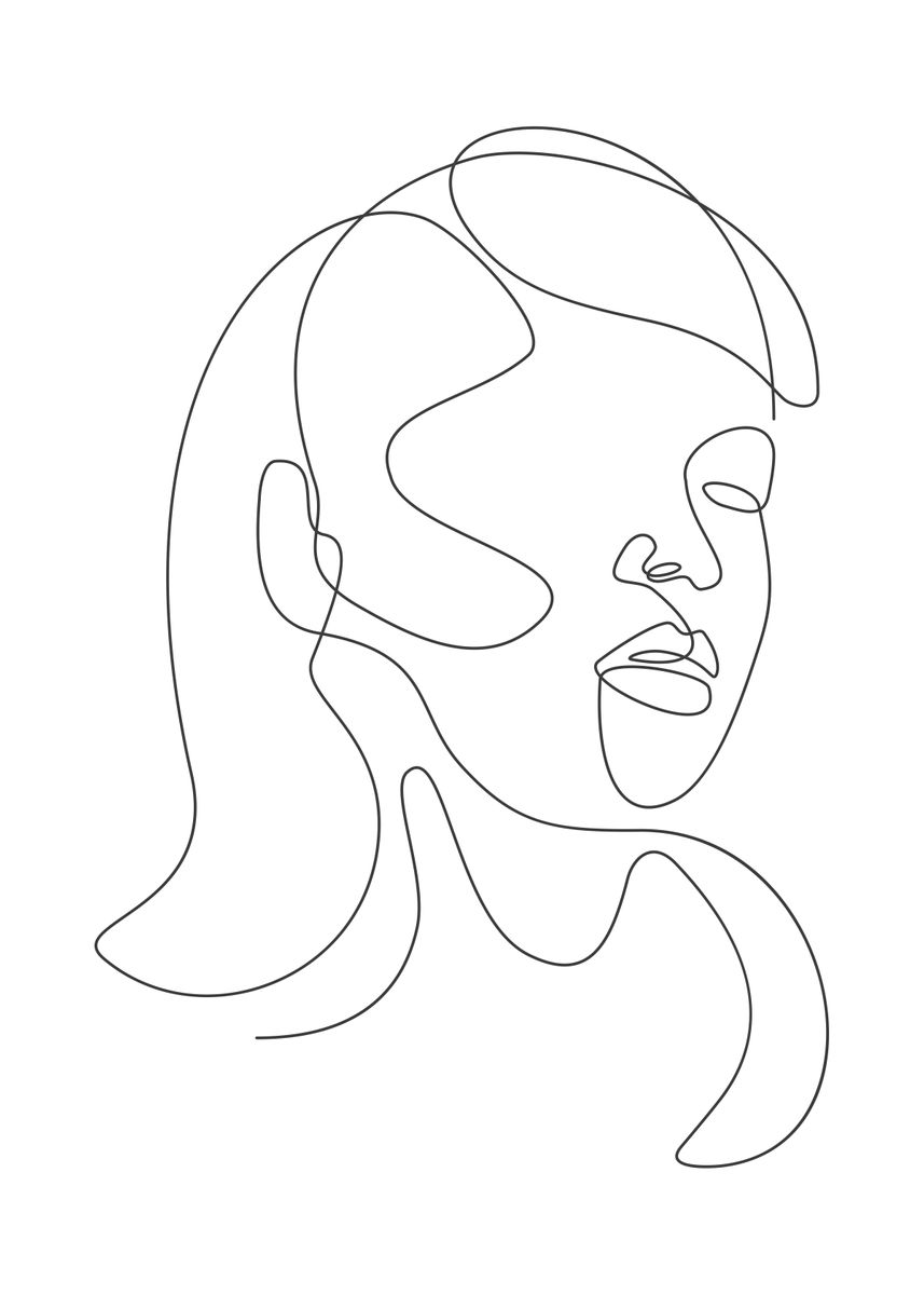'Single line art drawings' Poster, picture, metal print, paint by Human ...